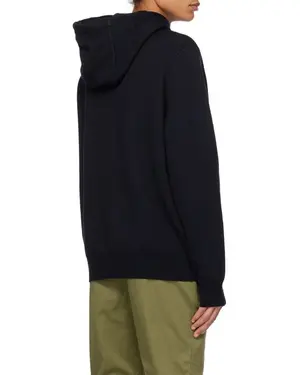 Burberry Logo Intarsia Ribbed Trim Hoodie