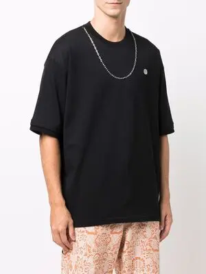AMBUSH Chain Collar Detailed Crewneck T-shirt - Black
