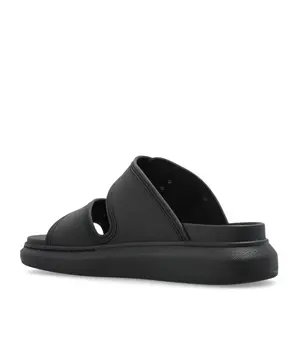 Alexander McQueen Double Strap Slip-on Sandals - Black