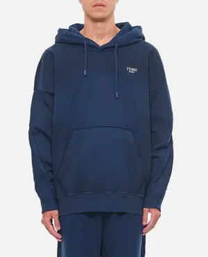Fendi Logo Lettering Drawstring Hoodie