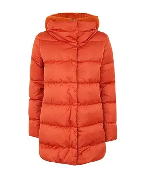 Herno High Neck Long Sleeved Padded Coat - Red
