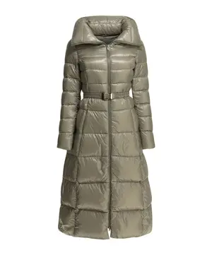 Herno Belted Long Quilted Shiny Jacket