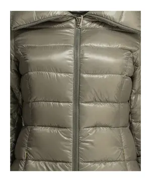 Herno Belted Long Quilted Shiny Jacket