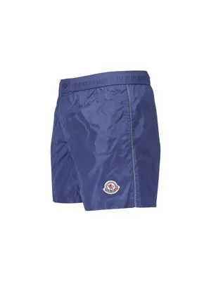 Moncler Logo Patch Swim Shorts - Blue
