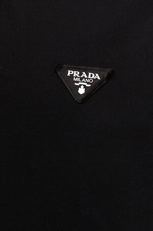 Prada Logo-appliqué Zip-up Drawstring Hoodie