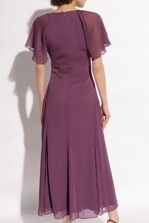 ROTATE BY BIRGER CHRISTENSEN Flutter-sleeve Recycled Polyester Dress