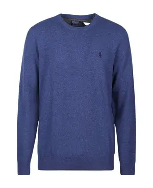Polo Ralph Lauren Knitted Jumper With Embroidered Pony - Blue