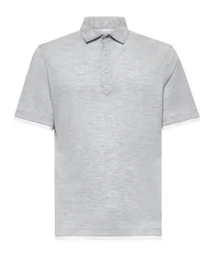 BRUNELLO CUCINELLI Brunello Cucinelli Double-Layered Straight Hem Polo Shirt