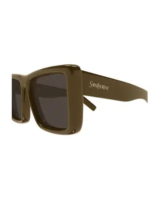 Saint Laurent Rectangular Sunglasses - Brown