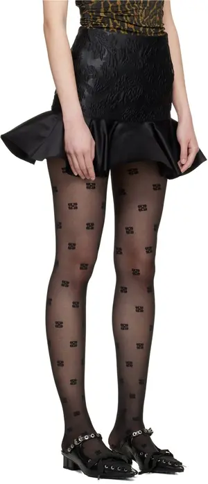 GANNI Floral Motif Mini Skirt - Black