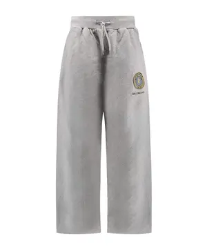Balenciaga Logo Embroidered Drawstring-waist Pants - Grey