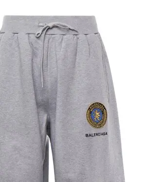 Balenciaga Logo Embroidered Drawstring-waist Pants - Grey