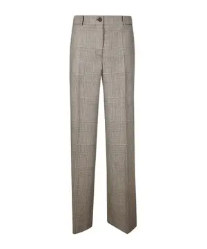 P.a.r.o.s.h High-waist Checked Flared Trousers