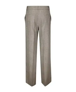 P.a.r.o.s.h High-waist Checked Flared Trousers