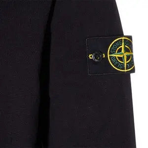 Stone Island Logo Patch Crew Neck Knitted Sweater - Blue