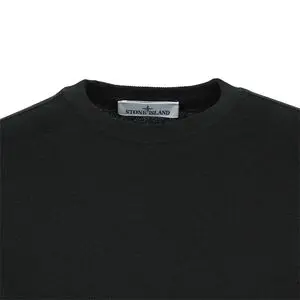 Stone Island Logo Patch Crew Neck Knitted Sweater - Blue