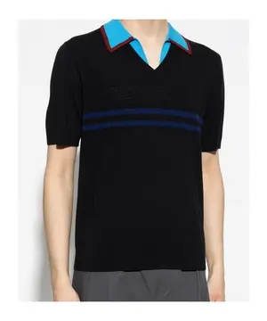 Dries Van Noten Molar Striped Knitted Polo Shirt