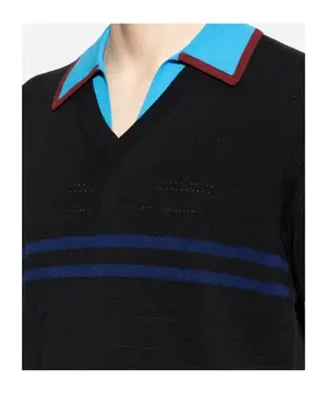 Dries Van Noten Molar Striped Knitted Polo Shirt
