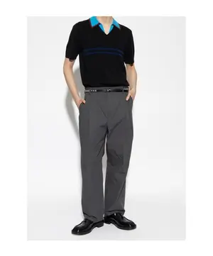 Dries Van Noten Molar Striped Knitted Polo Shirt
