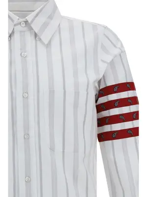 Thom Browne 4-bar Striped Buttoned Shirt