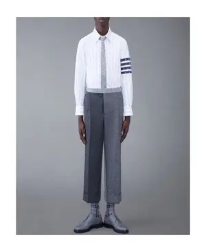 Thom Browne 4-bar Striped Buttoned Shirt