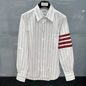 Thom Browne 4-bar Striped Buttoned Shirt