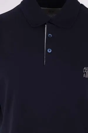 Brunello Cucinelli Embroidered Cotton Polo Shirt