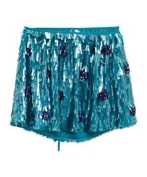 Dries Van Noten Sequined Midi Skirt - Blue