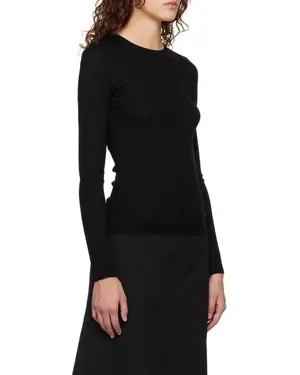 Theory Ribbed Knit Long Sleeve Top