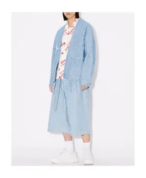 Kenzo Logo Embroidered Belted Kimono Jacket