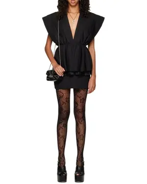 Gucci Sleeveless Pleated V-neck Mini Dress