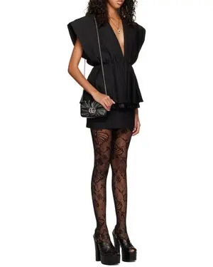 Gucci Sleeveless Pleated V-neck Mini Dress