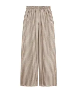 Max Mara Ladino Striped Wide-leg Trousers - Hazelnut
