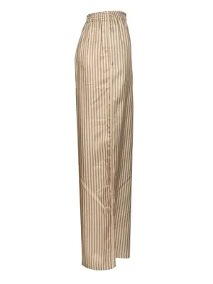 Max Mara Ladino Striped Wide-leg Trousers - Hazelnut