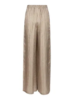 Max Mara Ladino Striped Wide-leg Trousers - Hazelnut
