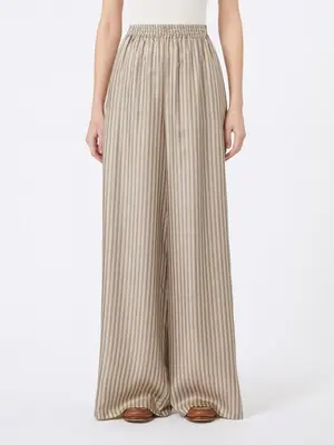 Max Mara Ladino Striped Wide-leg Trousers - Hazelnut