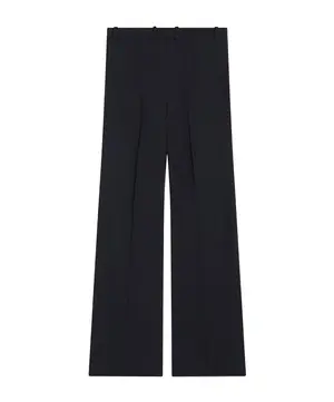 Chloé Belted Wool Bell Bottom Trousers