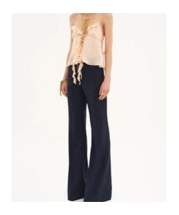 Chloé Belted Wool Bell Bottom Trousers
