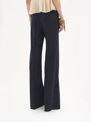 Chloé Belted Wool Bell Bottom Trousers