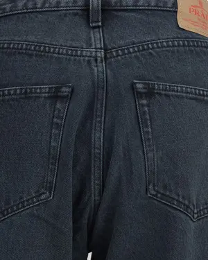 Prada Triangle-logo Straight-leg Jeans - Black