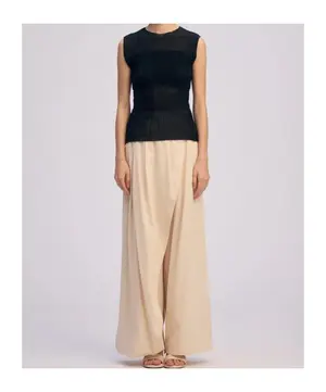 Issey Miyake Sheer Pleated Sleeveless Top