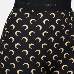 MARINE SERRE Crescent Print High-waist Stretch Mini Shorts - Black