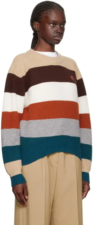 Maison Kitsuné Woolen Striped Crewneck Sweater
