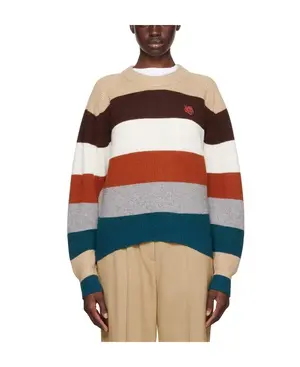 Maison Kitsuné Woolen Striped Crewneck Sweater