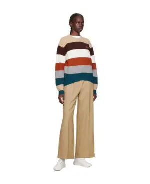Maison Kitsuné Woolen Striped Crewneck Sweater