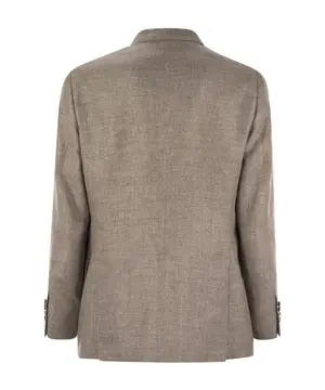 Brunello Cucinelli Double-breasted Long Sleeved Blazer - Nude