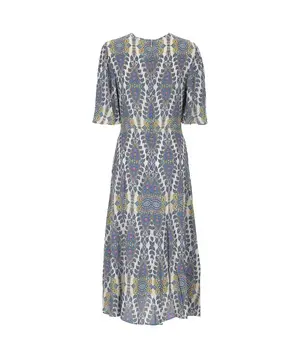 Etro Paisley-printed Midi Dress - Gray