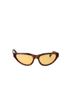 Marni Cat Eye Frame Sunglasses With Gold Tone Hardware - Brown