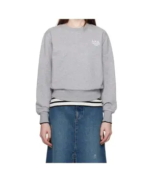 A.p.c. Rue Madame Logo Embroidered Crewneck Sweatshirt - Grey