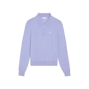 Celine Polo Sweater In Fine Cotton - Blue